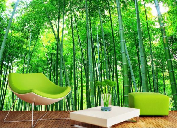 Wallpaper Dinding Ruang Tamu Motif Hutan Bambu - Nirwana Deco Jogja
